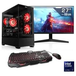 CSL Gaming-PC-Komplettsystem "AeroVision V24456", Energieeffizienz: E (A-G), schwarz, Microsoft Windows 11 Home (64 Bit), 32 GB RAM 1.000 GB SSD, Computer_Komplettsysteme