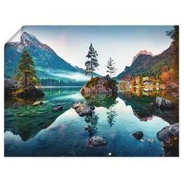 Wandbild Artland "Herbstszene des Hintersee vor Alpen", blau (farbe bild(er): blau), B:40cm H:30cm, Bilder, als Alubild, Leinwandbild, Poster in verschied. Gr&ouml;&szlig;en