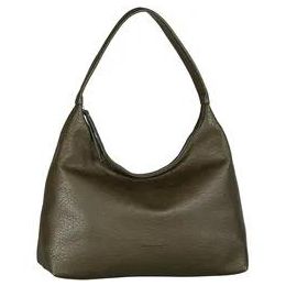 Hobo Tom Tailor "Evelina", Damen, Gr. B/H/T: 37cm x 30cm x 12cm, grün, Polyurethan, Taschen, aus weichem Lederimtitat in lässiger Trapezform mit dekorativen Seiten