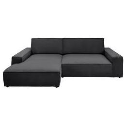 Ecksofa Home Affaire "NEU: SHERWOOD XXL 284, Big-Sofa L-Form, tiefe Sitzfläche 95 cm, Cord", grau (dunkelgrau), B:284cm H:90cm T:195cm, 100% Polyester, Sofas, Recamiere rechts/links, als Schlafsofa stellbar, Cord u. Leinenoptik