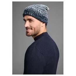 MAN'S WORLD Strickmütze MAN'S WORLD, Damen, blau (marine, weiß melange), Obermaterial: 100% Polyacryl, gemustert, meliert, Mützen, in auffälliger Melange-Optik - NEW