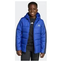 Winterjacke Adidas SPORTSWEAR "ESSENTIALS 3-STREIFEN GEF&Uuml;TTERTE", Kinder, Gr. 164, blau (semi lucid blau, schwarz), Obermaterial: 100% Polyester, normal, Jacken Winterjacke