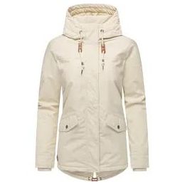 Winterjacke Ragwear "Parkker Warm YOUMODO", Damen, Gr. M (38), beige, Obermaterial: 65% Polyester, 35% Baumwolle. Innenfutter: 100% Polyester. Wattierung: 100% Polyester, figurumspielend Po-bedeckend, hoch geschlossener Ausschnitt, eng Rippstrickb&uuml;ndchen verstellbar, Jacken Winterjacke, Winter Parka mit kuscheligem Teddy-Innenfutter
