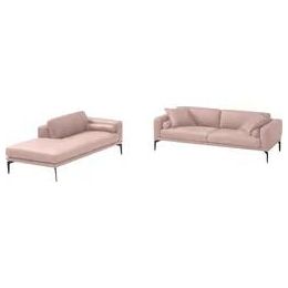 Polstergarnitur Egoitaliano "Masu, Design trifft sensationellen Sitzkomfort", rosa (rose,), H:95cm T:97cm, Leder CAREZZA (echtes Rindsleder) ist ein Naturleder, dass die ursprünglichen Eigenschaften der Haut nicht verändert. Das Vorhandensein von verheilten Narben, Körnungsunterschiede, Falten, Adern, Unterschiede in den Farbtönen und andere Spuren, die die Natur auf diesen Fellen hinterlassen hat