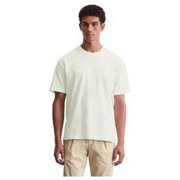 Marc O'Polo T-Shirt MARC O'POLO "aus schwerem Bio-Baumwoll-Jersey", Herren, Gr. S, egg weiß, Obermaterial: 100% Baumwolle, unifarben, Basic, relaxed fit, Rundhals, Shirts
