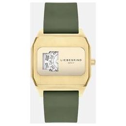 Quarzuhr Liebeskind Berlin "Vinyl Vision", grün, Armbanduhren, Damen, Armbanduhr, Damenuhr, Lederarmband, analog
