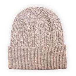 Beanie Capelli New York, Damen, beige, Strick, Obermaterial: 50% Polyacryl, 50% Polyester, gemustert, unifarben, Mützen, Feinstrick, Zopfmuster, Einheitsgröße