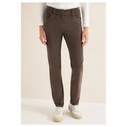 Cordhose Cecil, Damen, Gr. 33, Länge 32, misty taupe, Cord, 98% Baumwolle, 2% Elasthan, unifarben, slim fit lang, Hosen, Middle Waist
