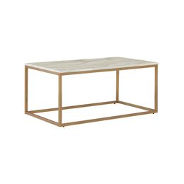 Beliani Couchtisch DELANO in Beige/Gold - (W) 60 x (H) 45 x (L) 100 cm | Gr.: onesize