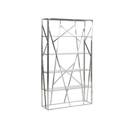 Beliani Bücherregal HOXIE in Silber - (W) 100 x (H) 175 x (L) 30 cm | Gr.: onesize
