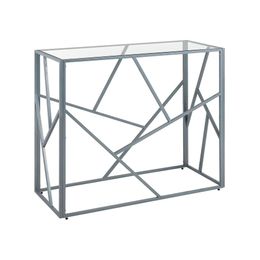 Beliani Konsolentisch ORLAND in Silber/Transparent - (W) 100 x (H) 85 x (L) 40 cm | Gr.: onesize