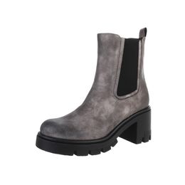 Ital-Design High Heel in Grau und Silber | Gr.: 39