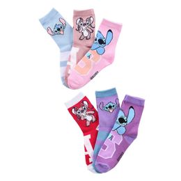 Stitch Kinder Socken 3 Paar Strümpfe in Mehrfarbig | Gr.: 27-30