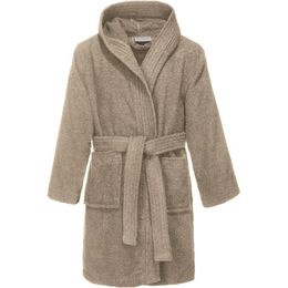 REDBEST Frottier Kinder-Bademantel mit Kapuze Chicago in taupe | Gr.: 98/104