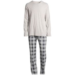 Schiesser Schlafanzug Night & Home in Grau kariert / grau | Gr.: 50