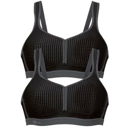 Anita 2er Pack Sport BH ohne Bügel Performance in schwarz-anthrazit schwarz-anthrazit | Gr.: 75E