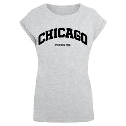 Merchcode T-Shirt 'Chicago' Damen Größe XXXL graumeliert / schwarz