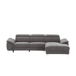 U.N.O uno Ecksofa mit Relaxfunktion Danae small grau Maße (cm): B: 282 H: 78 T: 166.0 » Höffner