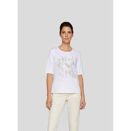 Rabe Rundhalsshirt mit Glitzer-Print und Stretch Weiß 48 48 Print-Shirt für Damen von Rabe MODEN