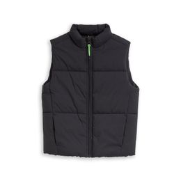 Tom Tailor Jungen Puffer-Weste mit Stehkragen, grau, Uni, Gr. 152