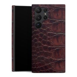 DeinDesign Galaxy S23 Ultra Handy Premium Case Smartphone Handyh&uuml;lle Schutzh&uuml;lle matt Leather Crocodile Animal Print Premium Case