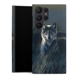 DeinDesign Galaxy S23 Ultra Handy Premium Case Smartphone Handyh&uuml;lle Schutzh&uuml;lle matt Wolf Painting Nature Premium Case