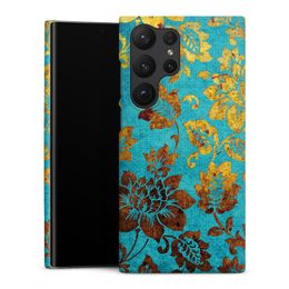 DeinDesign Galaxy S23 Ultra Handy Premium Case Smartphone Handyh&uuml;lle Schutzh&uuml;lle matt Flowers Vintage Ornament Premium Case