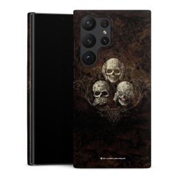 DeinDesign Galaxy S23 Ultra Handy Premium Case Smartphone Handyh&uuml;lle Schutzh&uuml;lle matt Gothic Art Skulls Premium Case