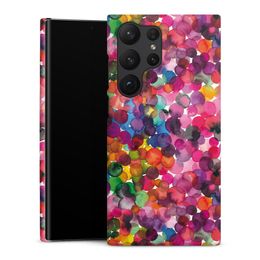 DeinDesign Galaxy S23 Ultra Handy Premium Case Smartphone Handyh&uuml;lle Schutzh&uuml;lle matt Water Colour Colourful Points Premium Case