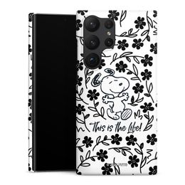 DeinDesign Galaxy S23 Ultra Handy Premium Case Smartphone Handyh&uuml;lle Schutzh&uuml;lle matt Peanuts Flowers Snoopy Premium Case