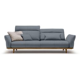 3,5-Sitzer "CR.460 Designsofa mit erstklassigem Sitzkomfort", blau (saphir, steingrau 044, 74), B:228cm H:103cm T:100cm, Chenille COCO (72% Polyester 15% Baumwolle 13% Polyacryl), CREATION BY ROLF BENZ, Sofas, Sockel und F&uuml;&szlig;e in Nussbaum, Breite 228 cm