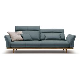 3,5-Sitzer "CR.460 Designsofa mit erstklassigem Sitzkomfort", grau (wasserblau, steingrau 044, 72), B:228cm H:103cm T:100cm, Chenille COCO (72% Polyester 15% Baumwolle 13% Polyacryl), CREATION BY ROLF BENZ, Sofas, Sockel und F&uuml;&szlig;e in Nussbaum, Breite 228 cm