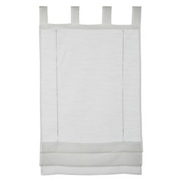 Raffrollo Gardinia "Voile Schlaufen", weiß, B:60cm H:140cm, Obermaterial: 100% Polyester, Raffrollos, mit Satinbänder