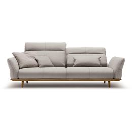 3,5-Sitzer "CR.460 Designsofa mit erstklassigem Sitzkomfort", grau (seidengrau 044, 12), B:228cm H:103cm T:100cm, Chenille COCO (72% Polyester 15% Baumwolle 13% Polyacryl), CREATION BY ROLF BENZ, Sofas, Sockel und F&uuml;&szlig;e in Nussbaum, Breite 228 cm