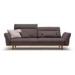 3,5-Sitzer "CR.460 Designsofa mit erstklassigem Sitzkomfort", lila (purpurviolett, steingrau 044, 69), B:228cm H:103cm T:100cm, Chenille COCO (72% Polyester 15% Baumwolle 13% Polyacryl), CREATION BY ROLF BENZ, Sofas, Sockel und F&uuml;&szlig;e in Nussbaum, Breite 228 cm