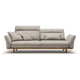 3,5-Sitzer "CR.460 Designsofa mit erstklassigem Sitzkomfort", bunt (graubeige, natur 044, 20), B:228cm H:103cm T:100cm, Chenille COCO (72% Polyester 15% Baumwolle 13% Polyacryl), CREATION BY ROLF BENZ, Sofas, Sockel und F&uuml;&szlig;e in Nussbaum, Breite 228 cm