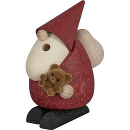 Räuchermännchen SAICO ORIGINAL "Weihnachtsmann - Teddybär", rot, H:11cm L:10cm T:10cm, Holz, Räucherdeko, BxHxT: 10x11x10 cm