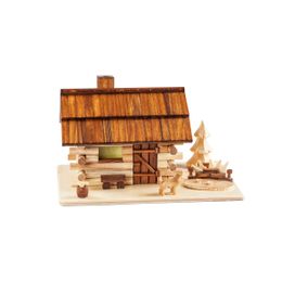 Räuchermännchen SAICO ORIGINAL "Räucherhaus, Garten-Blockhaus", natur, H:10,5cm L:18cm T:13cm, Holz, Räucherdeko, BxHxT: 18x10,5x13cm