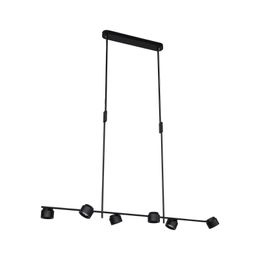 Paulmann LED Pendelleuchte "Puric Pane Effect 6x 6,5W Schwarz 230V Metall/Kunststoff", schwarz, 6, H: 150cm, 1 Stk., Leuchten, 3-step-dimmbar