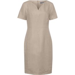 WHITE LABEL Halbarm-Leinenkleid Sand (Größe: 46)
