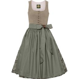 Hammerschmid Midi Dirndl Koflersee Dunkelbeige/Grün (Größe: 36)