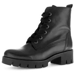 Schnürstiefelette Gabor, Damen, Gr. 40, schwarz, Kalbsleder, unifarben, Schuhe, Blockabsatz, Plateau, Schnürboots mit Best Fitting Komfort