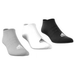 Funktionssocken Adidas PERFORMANCE "THIN AND LIGHT NOSHOW SOCKEN, 3 PAAR", Herren, Gr. XL (46/48), blau (medium grau heather, weiß, schwarz), Obermaterial: 57% Baumwolle, 37% Polyester, 3% Elastodien, 2% Elasthan, 1% Polyamid, gestreift, Socken