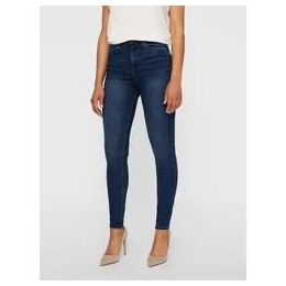 V&eacute;ro Moda High-waist-Jeans VERO MODA "VMSOPHIA", Damen, Gr. XL (42), L&auml;nge 32, blau (medium blau denim), Denim/Jeans, Obermaterial: 85% Baumwolle, 13% Polyester, 2% Elasthan, skinny fit, Jeans High-Waist-Jeans