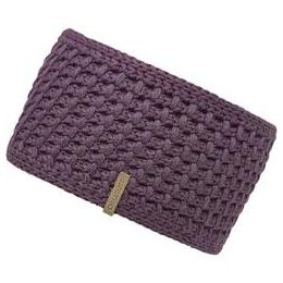 Stirnband Chillouts "Cleo Headband", Damen, lila (plum), Grobstrick, Materialmix, unifarben, Mützen, auffallendes Strickmuster, gefüttert