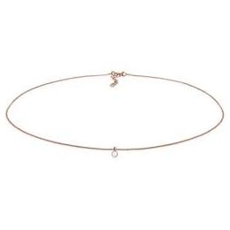 Collier Elli "Choker mit Anh&auml;nger Mondstein Rund 925 Silber" Gr. 36, rosa (rosegold), Halsketten, Damen, 36,mit Stein, Silber 925 (Sterlingsilber), L: 36, Collier