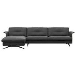 Ecksofa FLEXLUX "Glow, super bequem durch hochwertigem Sitzaufbau mit Federkern, L-Form", schwarz (deep schwarz), B:305cm H:81cm T:158cm, 100% Echteder, Sofas, Modernes skandinavisches Design