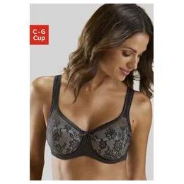 Minimizer-BH Nuance, Damen, Gr. 85, Cup G, bunt (schwarz, nougat), Spitze, Obermaterial: 79% Polyamid, 15% Polyester, 6% Elasthan, BHs Minimizer-BH, mit unterlegter Jacquardspitze, Dessous