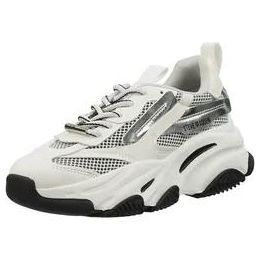 Sneaker Steve Madden "Steve Madden Sneaker Lederimitat", Damen, Gr. 40, wei&szlig; (silber, wei&szlig;), Lederimitat, Schuhe Sneaker