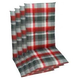 Sitzauflage GO-DE, rot, B:48cm H:5cm T:108cm, Baumwolle, Polyester, Polyurethan, Polsterauflagen, Ma&szlig;e ca.: 48 cm x 108 cm x 5 cm